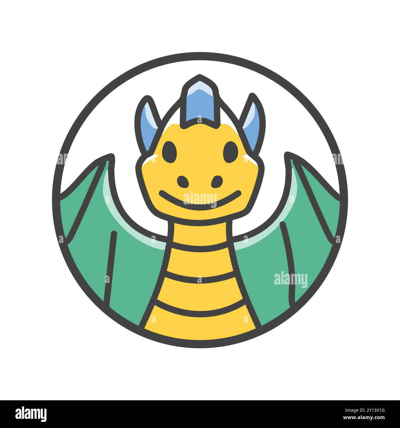 Cartoon illustration dragon smiling Stock Vector Images - Alamy