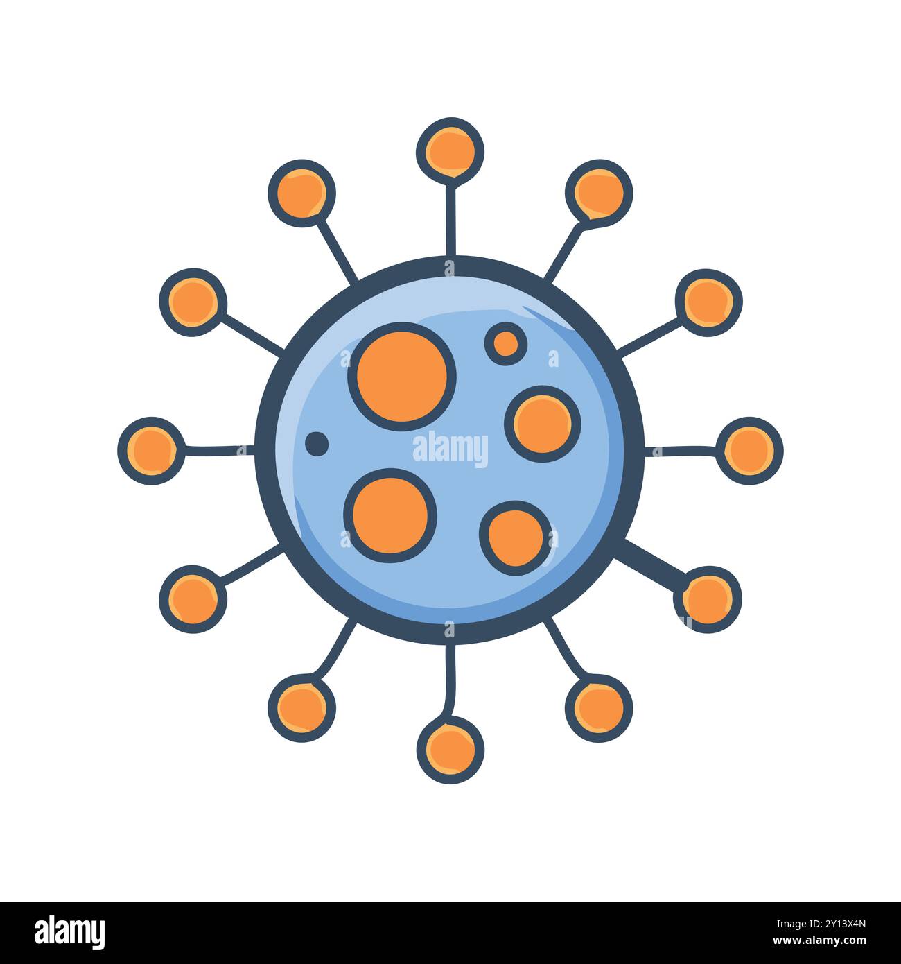 Virus icon. Simple cartoon illustration of a virus, symbolizing illness ...