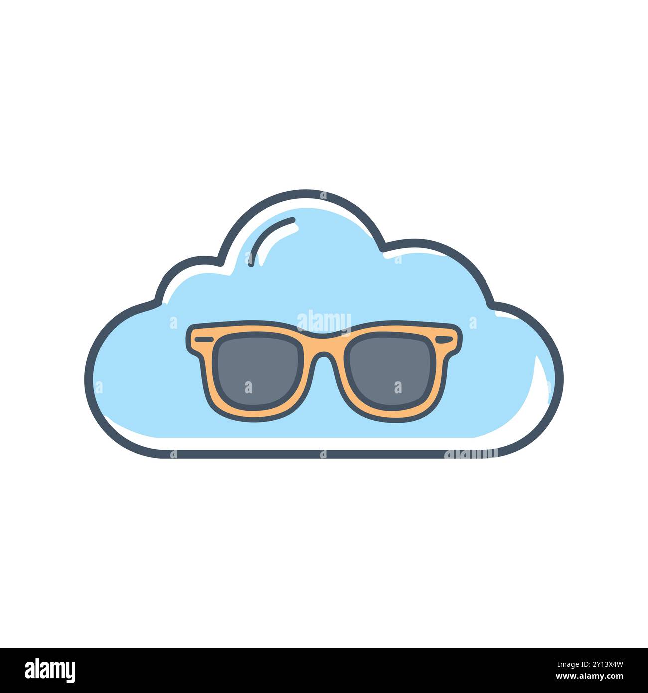 Cloud With Shades Cool Cloud Wearing Sunglasses Perfect For Summer And Digital Concepts Stock