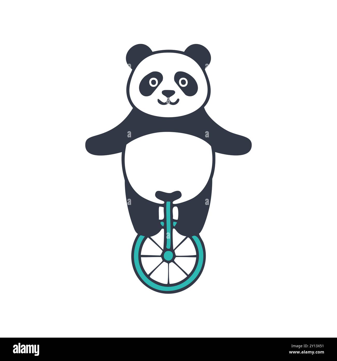 Panda unicycle. Cute panda riding a unicycle, representing balance and skill Stock Vector Image ...