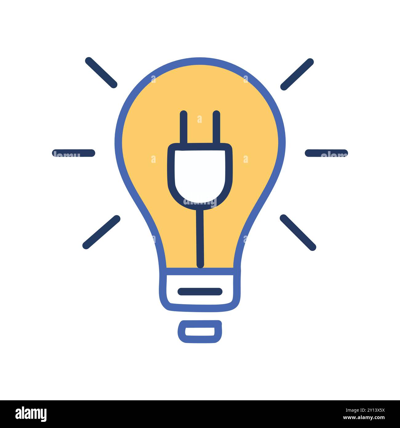 Plug idea. Electric bulb with a plug inside, symbolizing innovative and ...