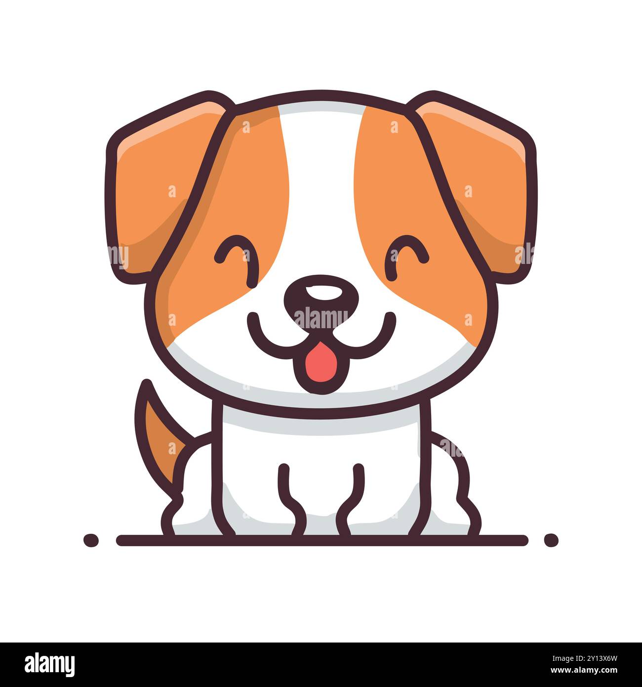 Happy dog cartoon. Cute cartoon illustration of a dog with a happy ...