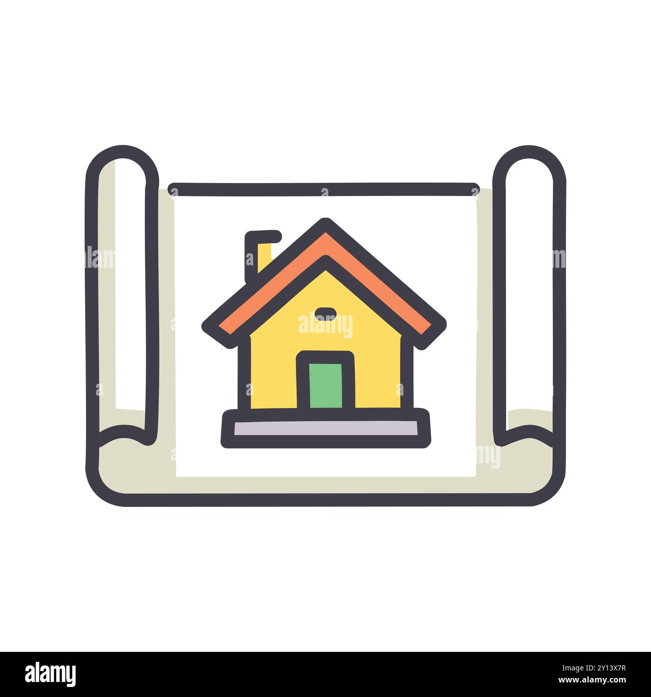 House blueprint. Illustration of a house blueprint, symbolizing new ...