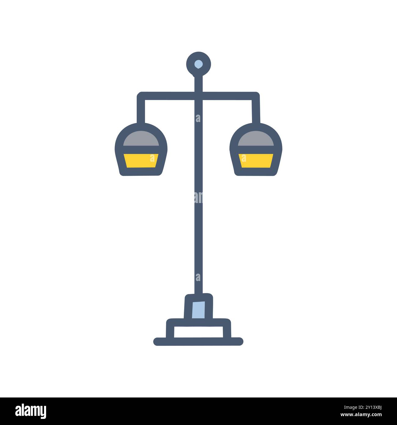 Balance scale icon. Simple line drawing of a balance scale, symbolizing ...