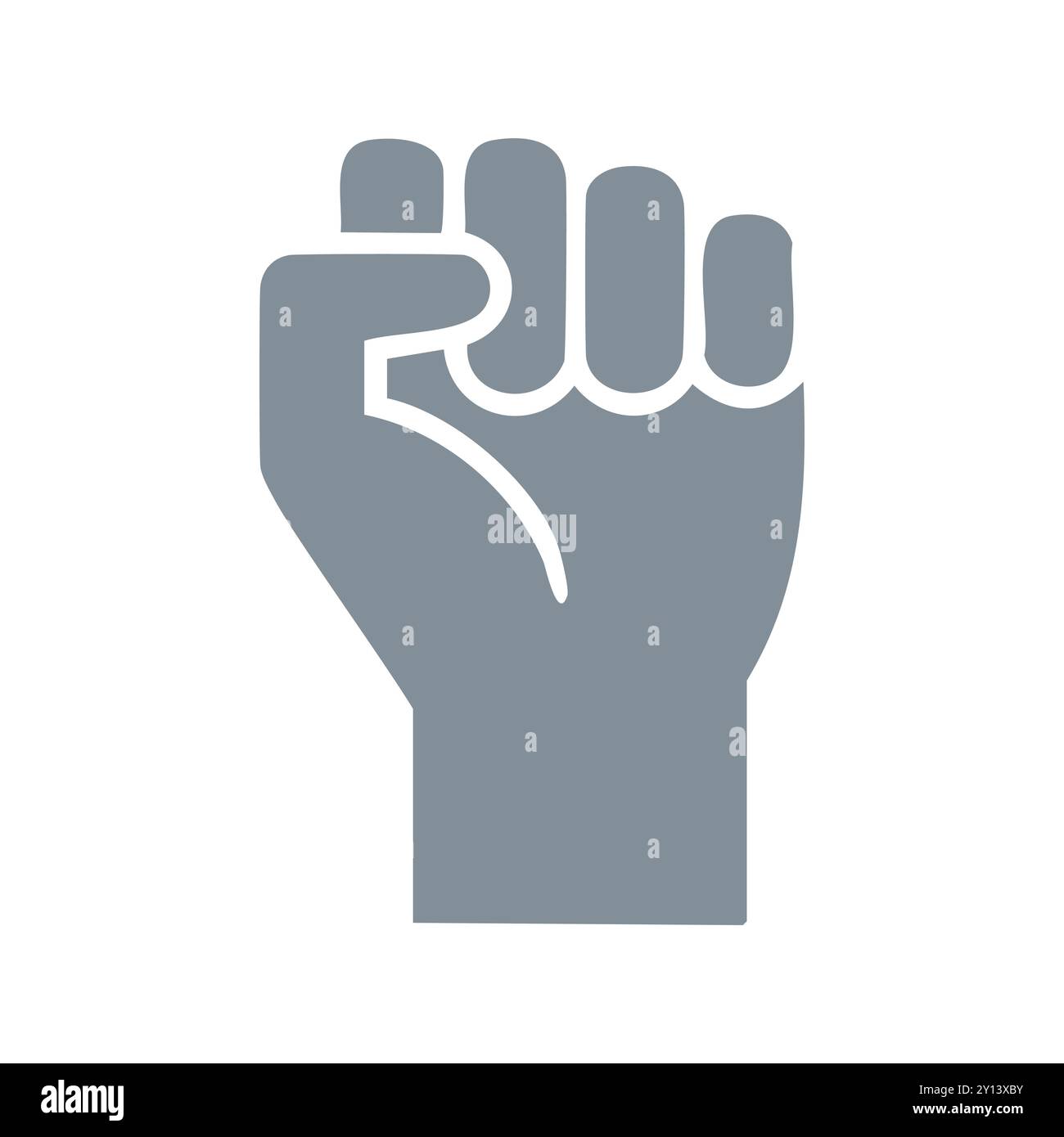 Raised fist icon. Simple icon of a clenched fist representing power, unity, and strength Stock ...
