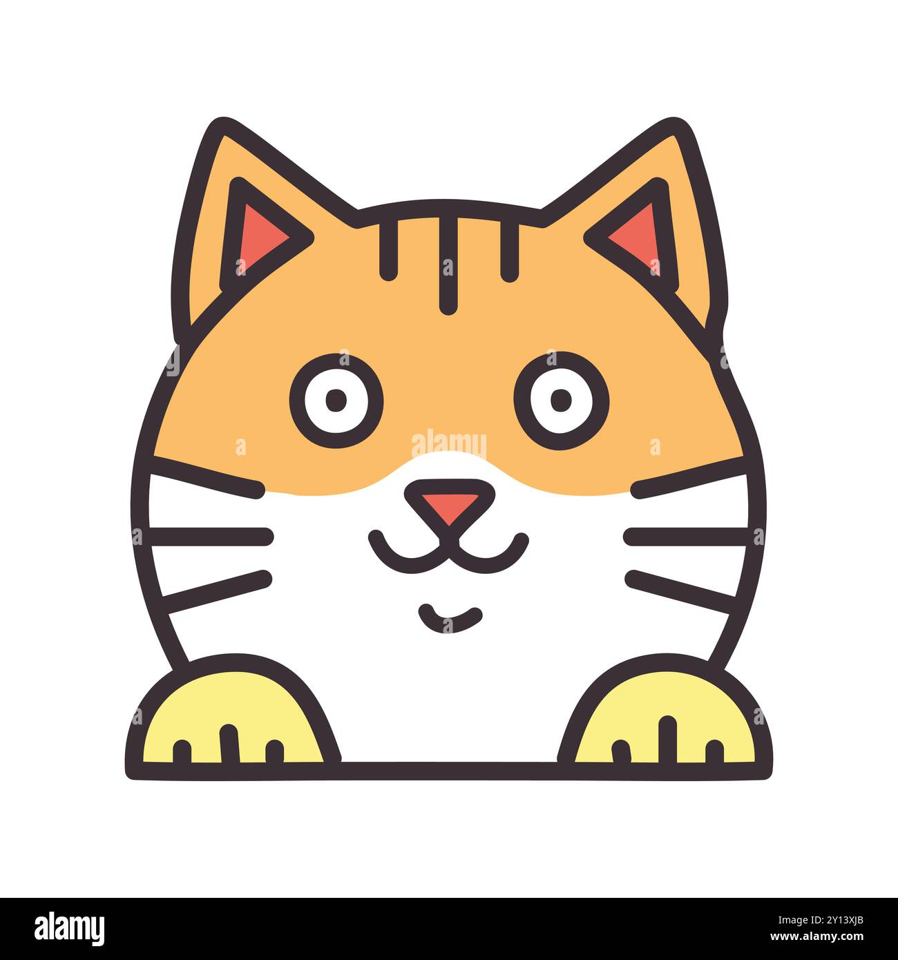 Playful tabby kitten peeking Stock Vector Images - Alamy