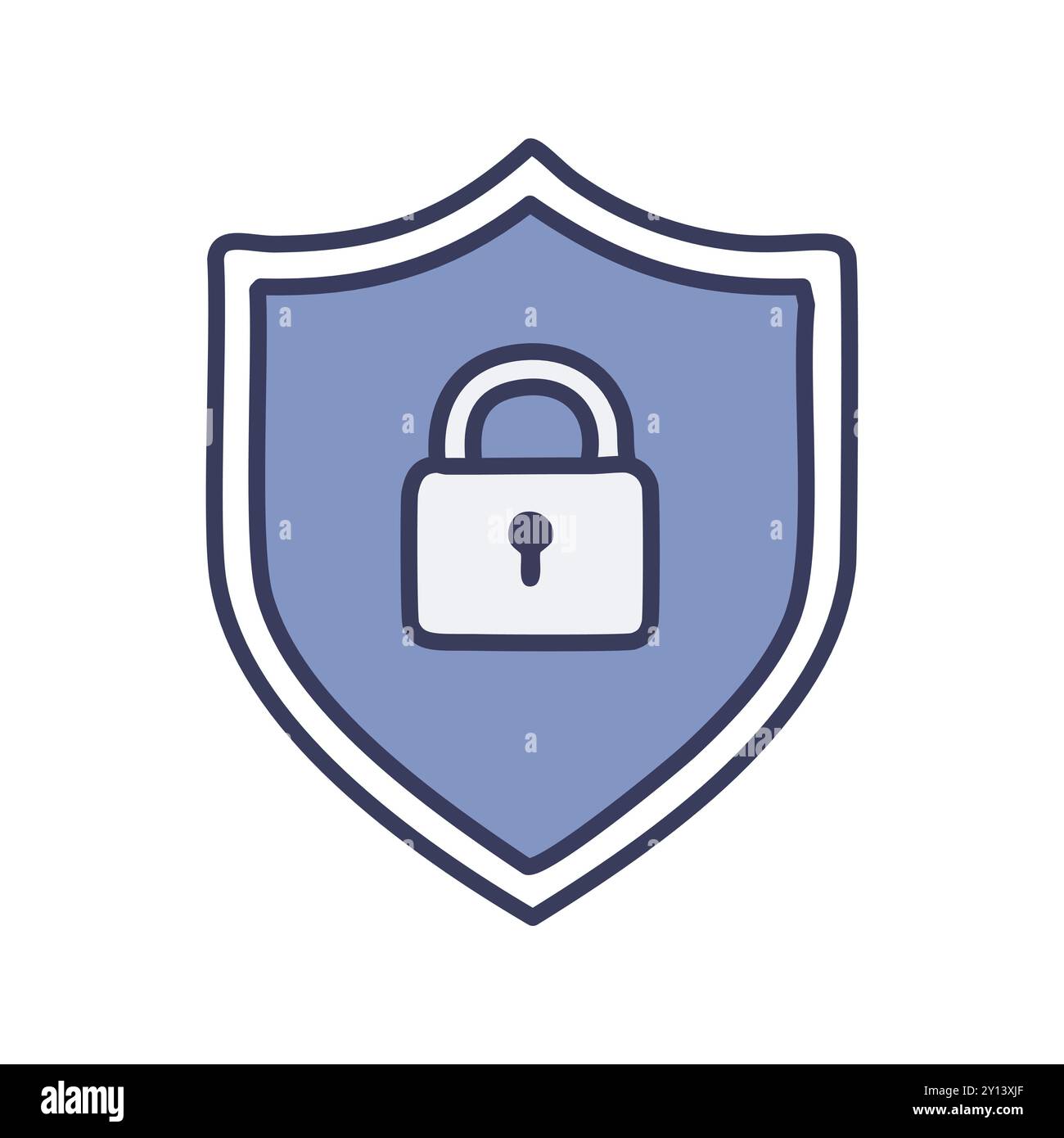 Shield Lock Icon Security Shield With Padlock Icon Representing Safety Privacy And Protection