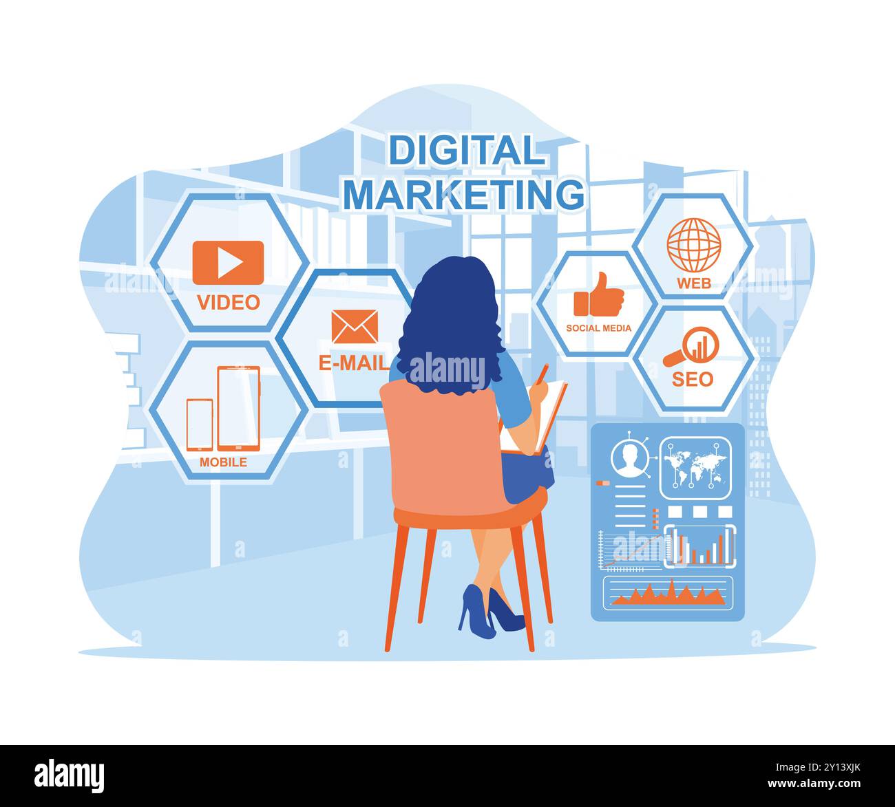 Team data center office Stock Vector Images - Alamy