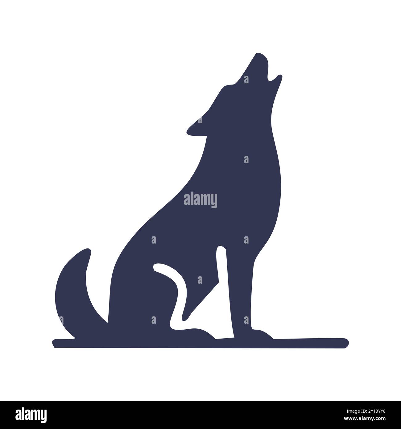 Howling wolf silhouette. Silhouette of a wolf howling at the moon ...