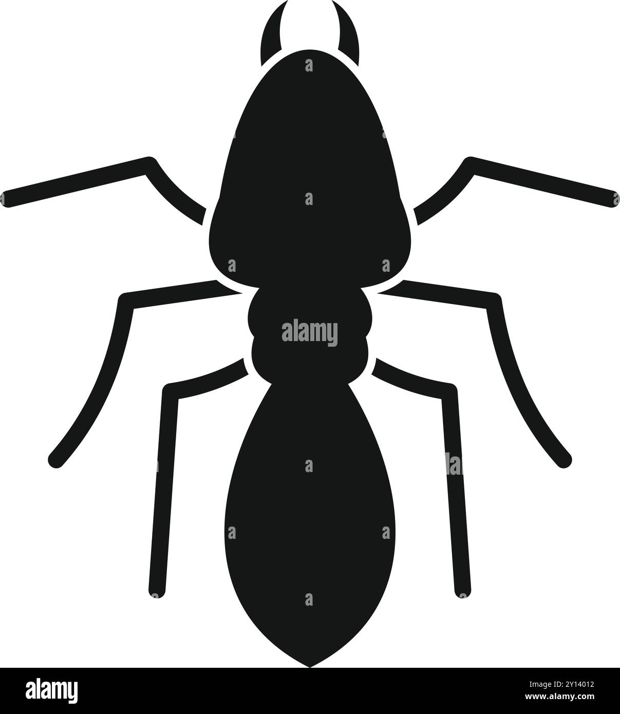 Simple vector illustration of a black ant silhouette crawling, perfect ...