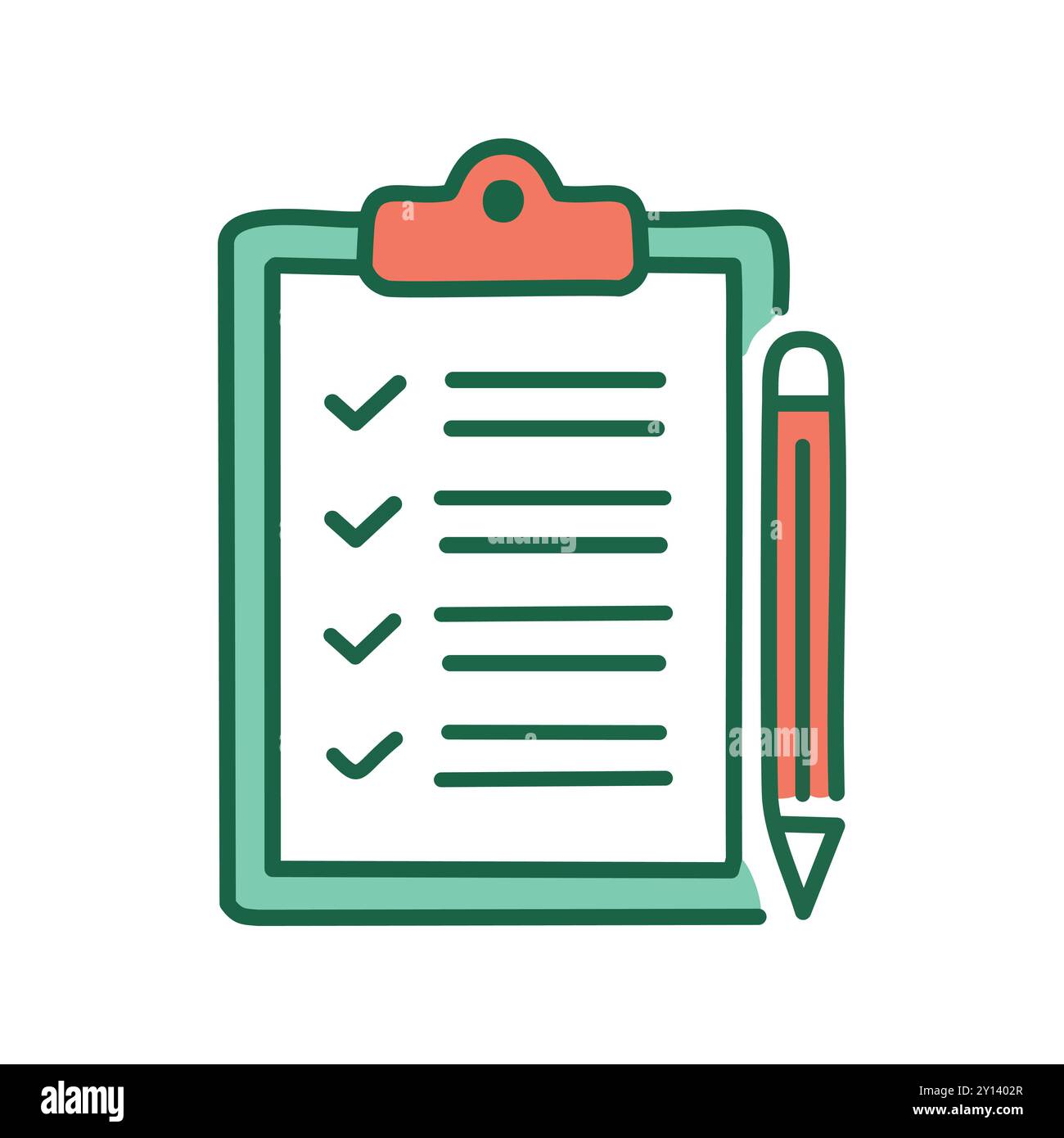 Checklist with pencil. Checklist with completed tasks and a pencil for ...