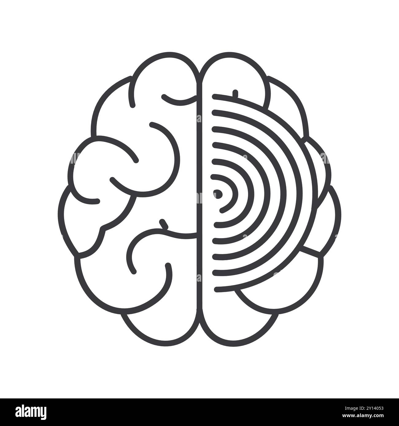 Brain activity. Illustration showing a human brain with half of it ... Brain activity. Illustration showing a human brain with half of it ...