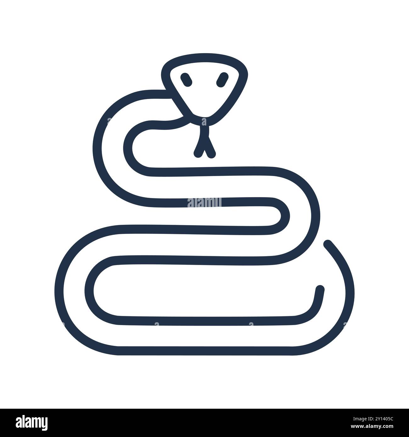 Snake icon. Simple line drawing of a snake, perfect for various design ...