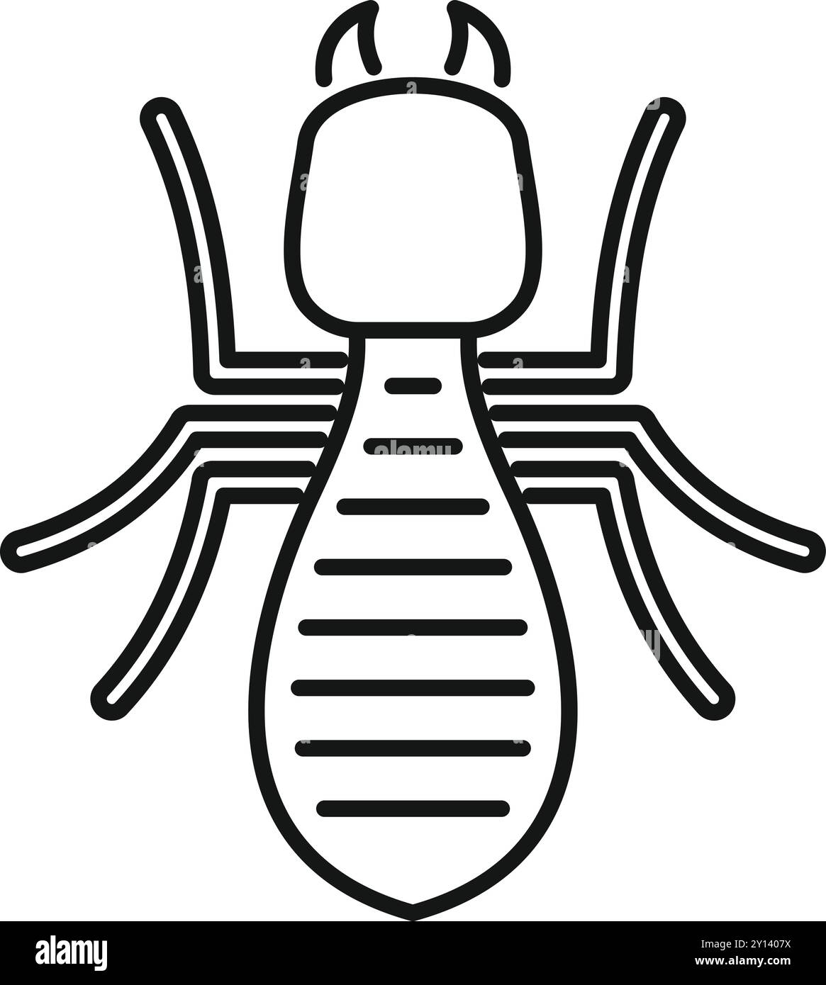 Simple termite insect icon with a big body and six legs spreading out ...