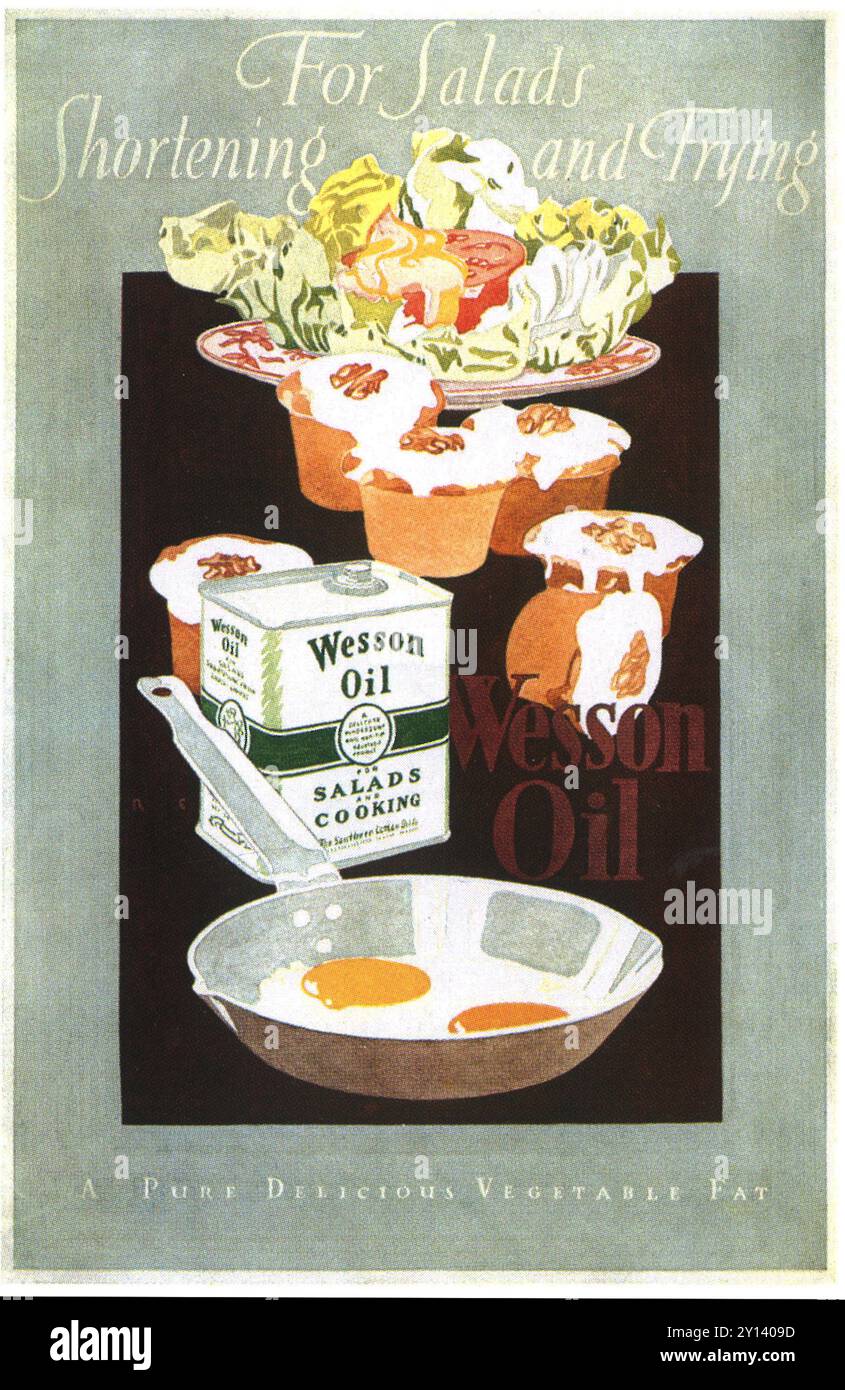 1920 Wesson Cooking Oil Ad Stock Photo - Alamy