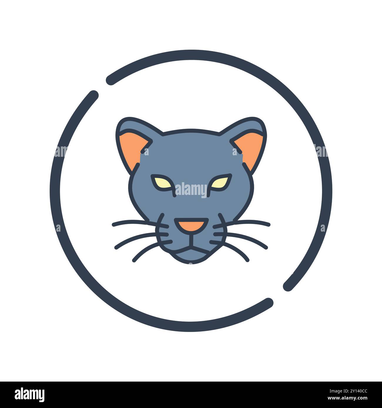 Panther icon. Black panther head, feline animal, wild cat, powerful ...