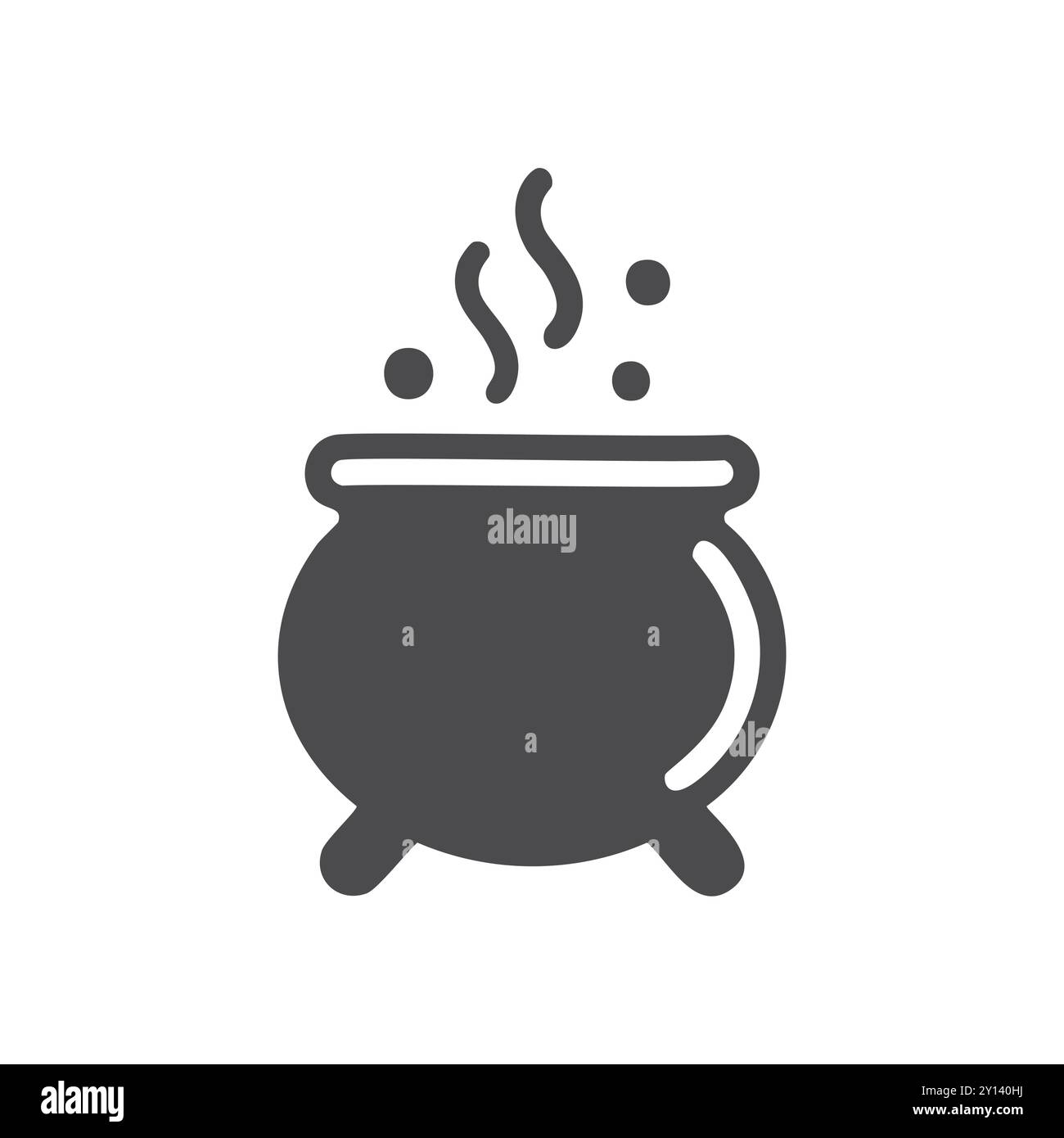 Boiling cauldron. Cauldron with steam coming out, symbolizing brewing ...