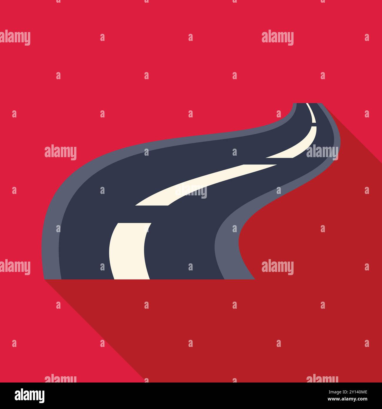 Winding road going into the distance flat design illustration Stock ...