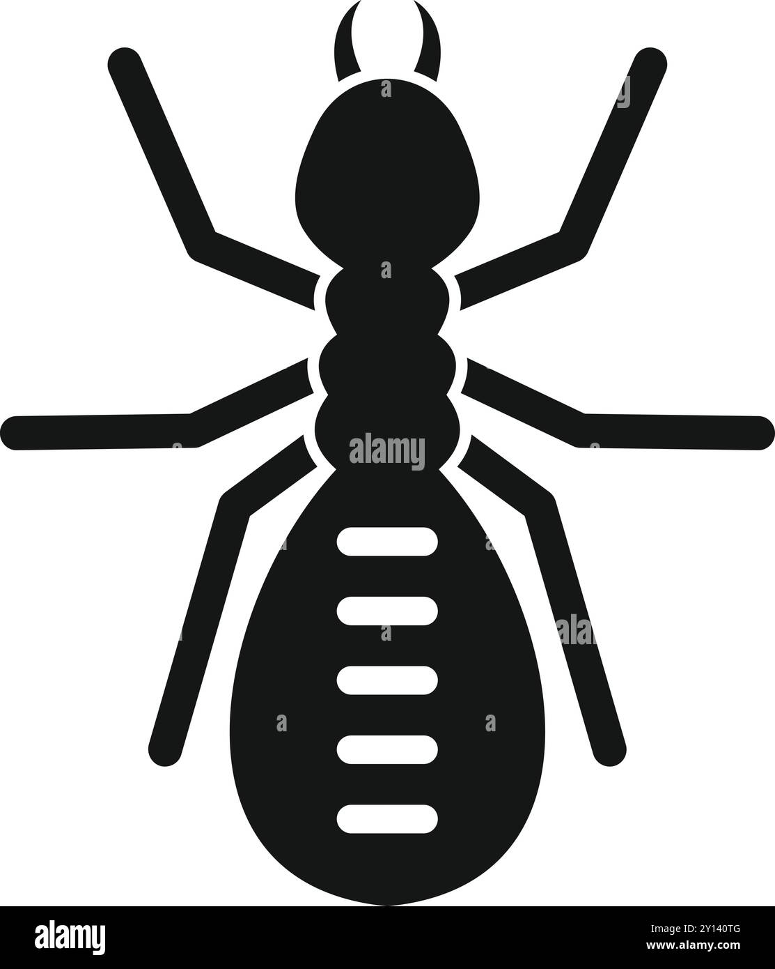 This black and white vector graphic represents a termite, perfect for ...