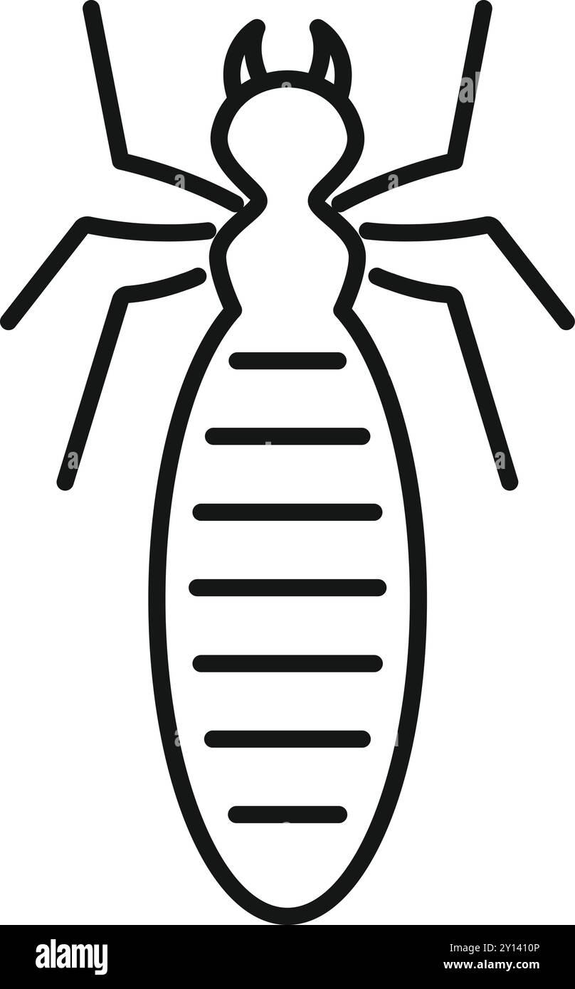 Simple vector of a termite with long legs and antennae drawn with thin ...