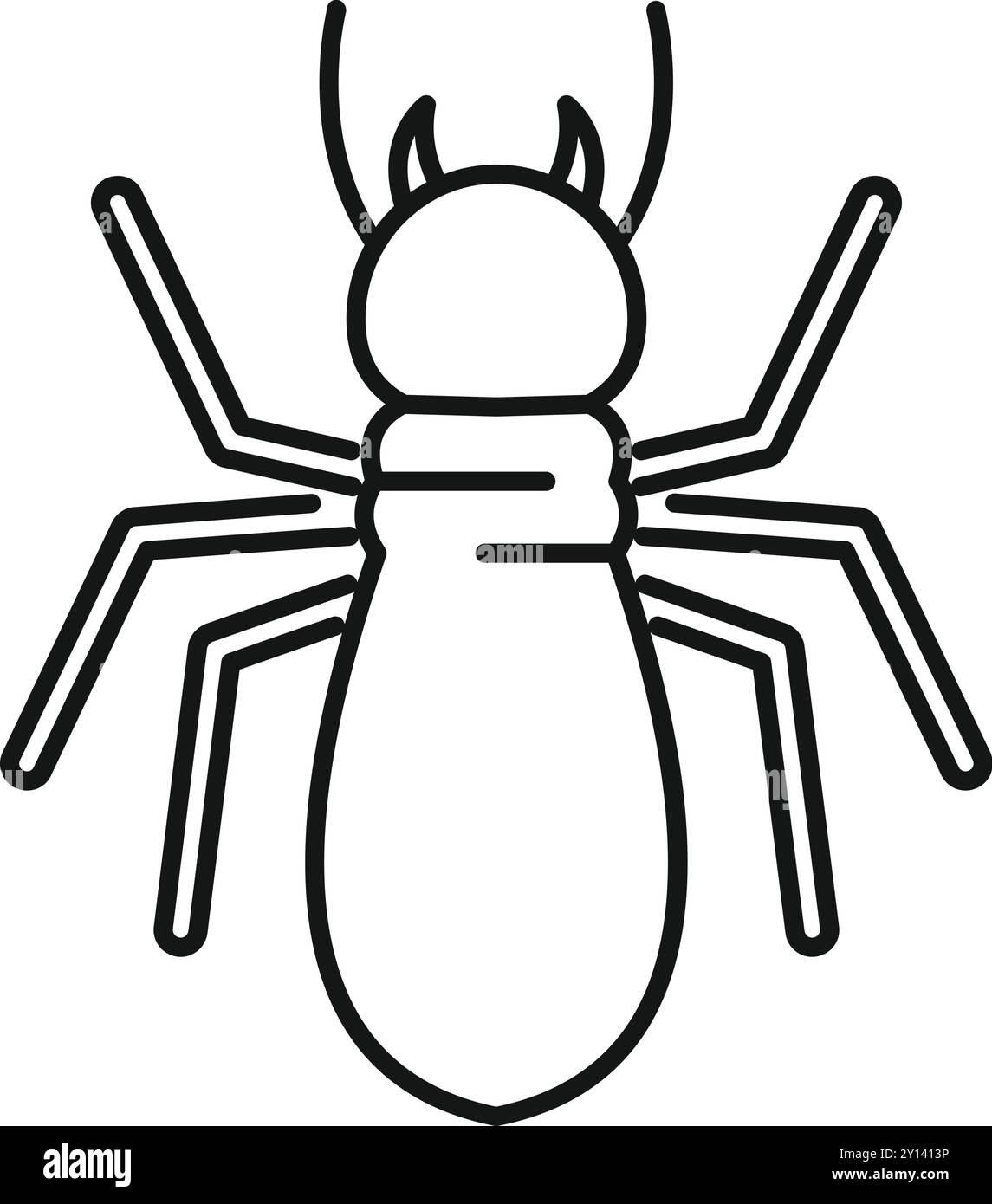 Simple line drawing of a termite, an insect known for causing damage to ...
