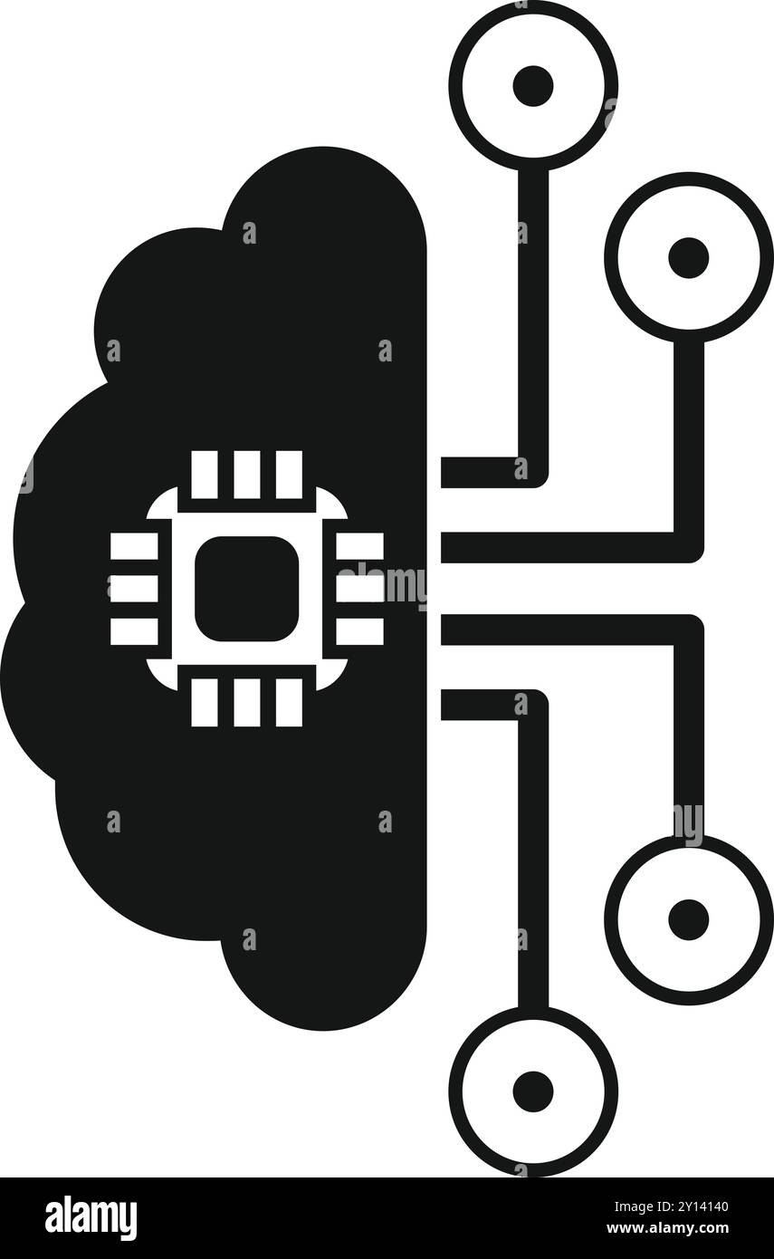 This simple vector illustration represents the concept of artificial ...