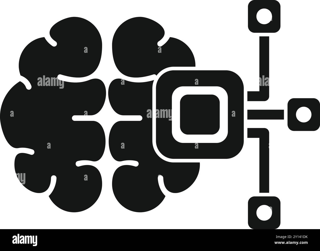 Human brain connected to a processor, symbolizing artificial intelligence and its potential to ...