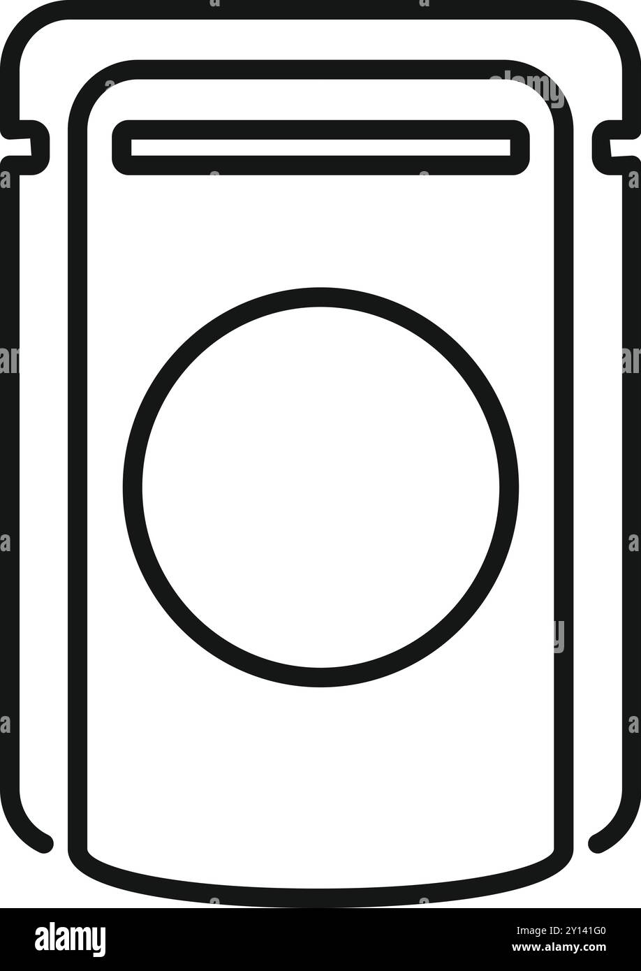 Simple black and white line drawing of a wet wipes pack with an empty ...