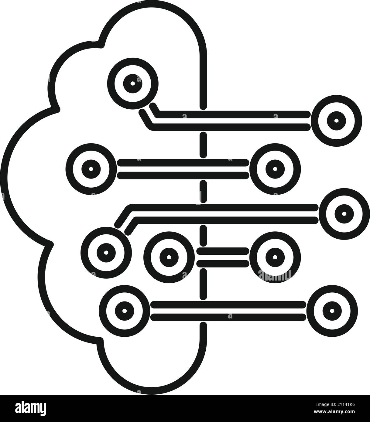 Electronic Circuit Board Forming The Shape Of A Cloud Representing Cloud Computing And Data