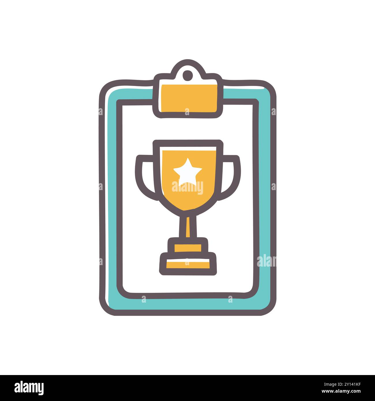 Trophy icon. Gold trophy award in a square frame, symbolizing ...