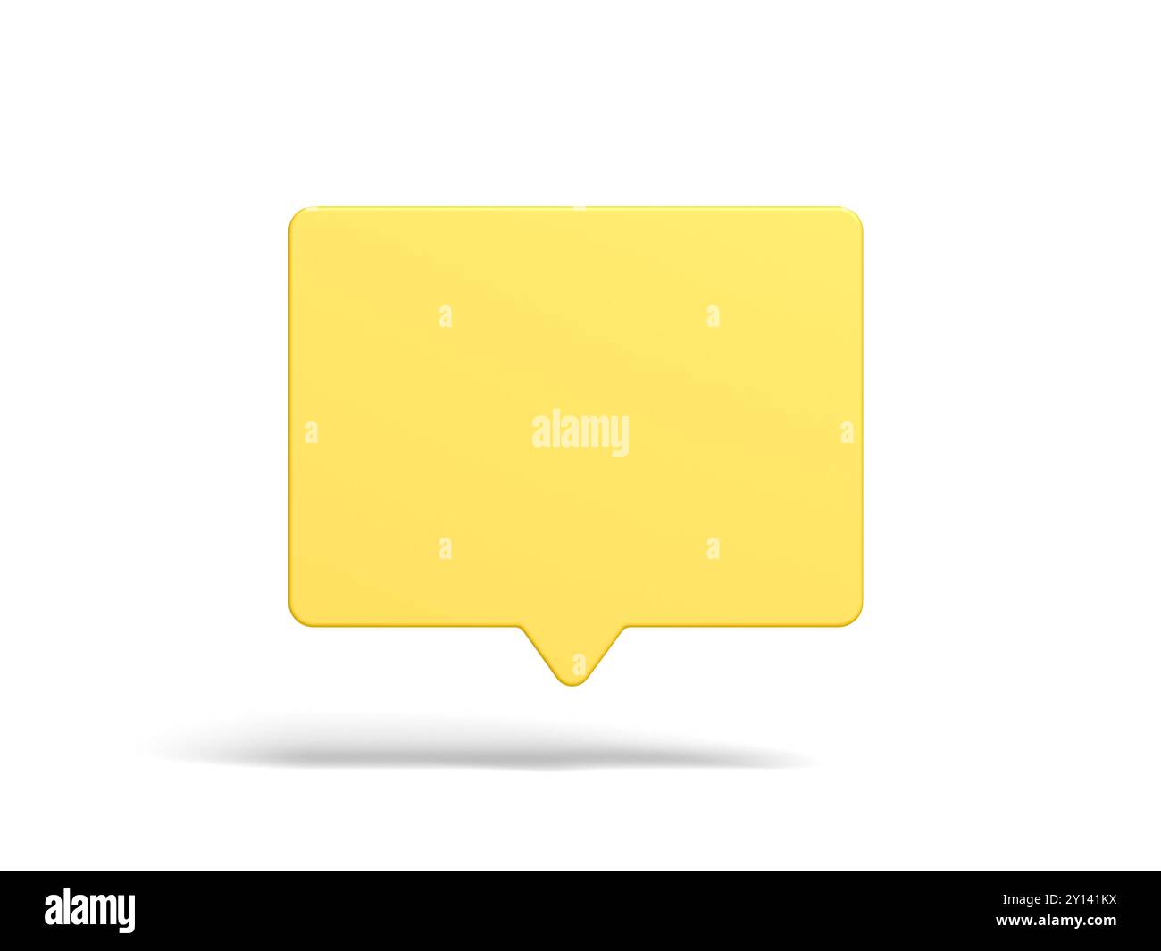 Speech balloon. Yellow color. Bubble message. Empty. Blank. 3d ...