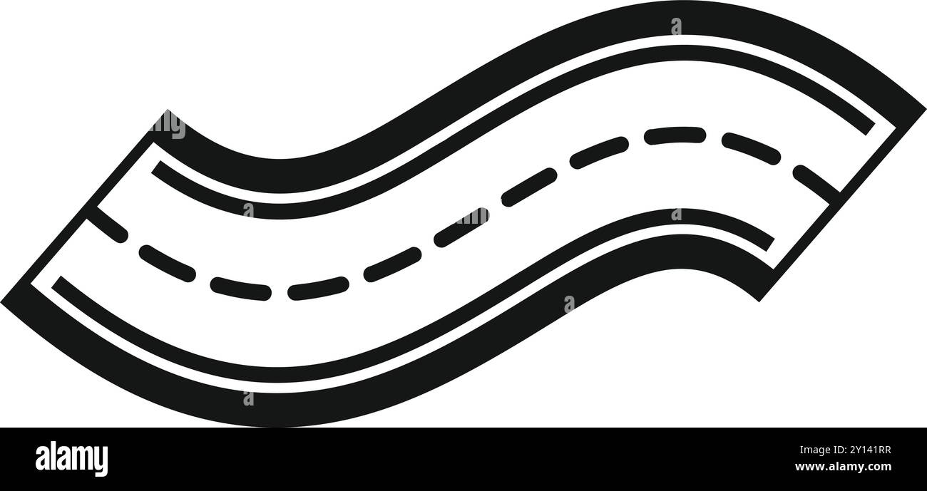 Simple black and white icon of a winding road leading to an unknown ...