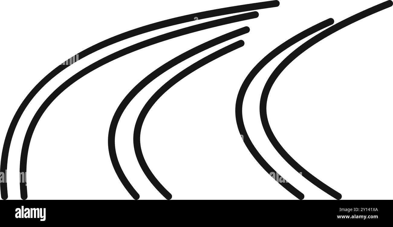 Multiple curved lines are getting closer together, giving a sense of ...