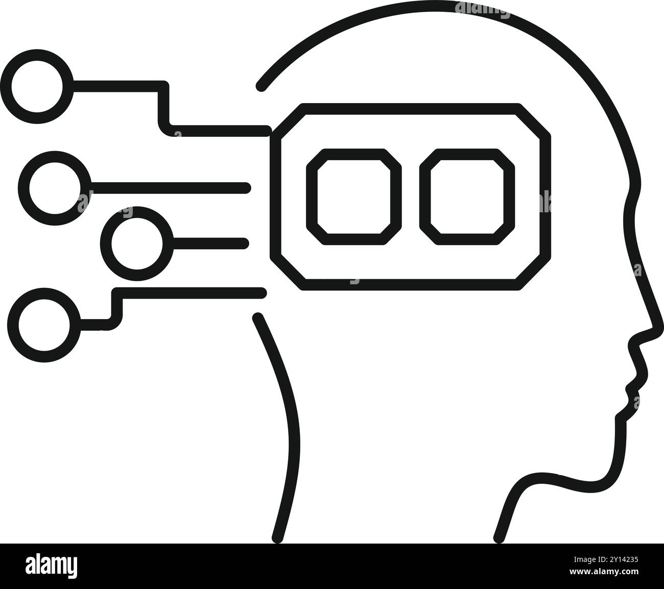 Simple design representing the concept of artificial intelligence, with ...