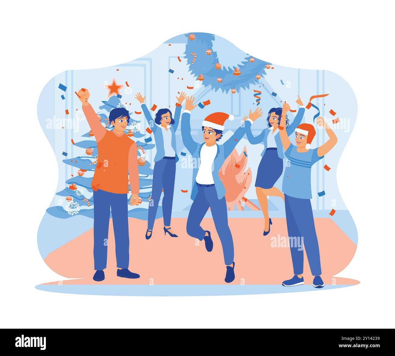 Diverse group family celebrating Stock Vector Images - Alamy