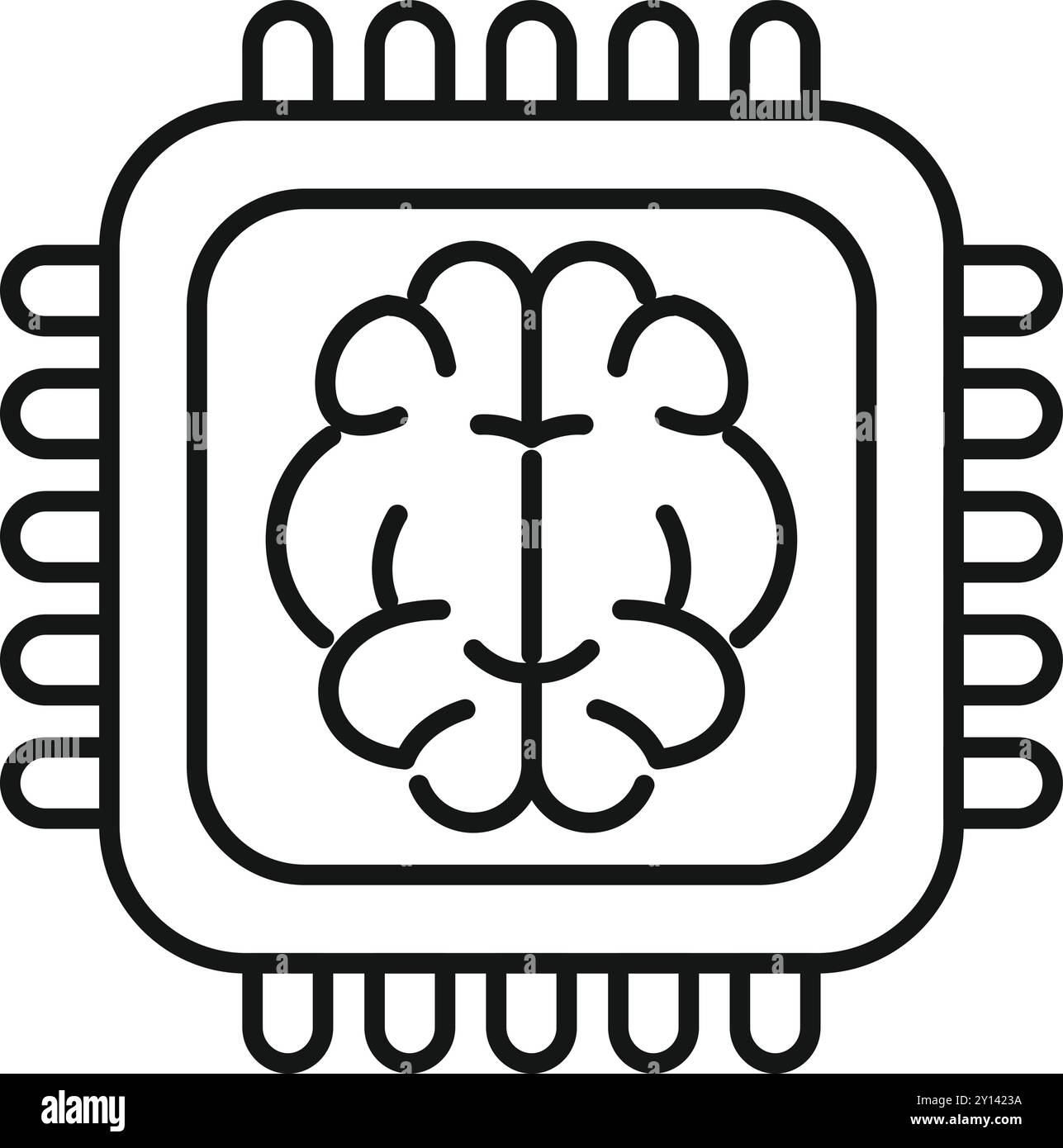 This icon represents the concept of artificial intelligence using a ...