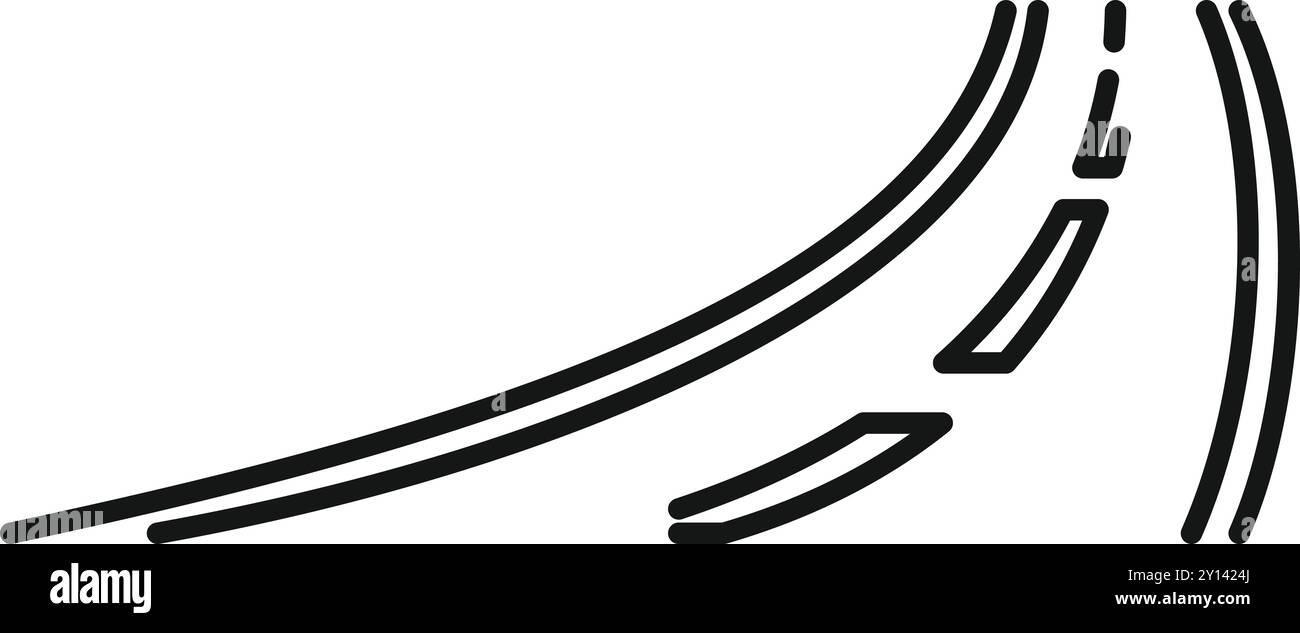 Simple black and white drawing of a winding road disappearing into the ...