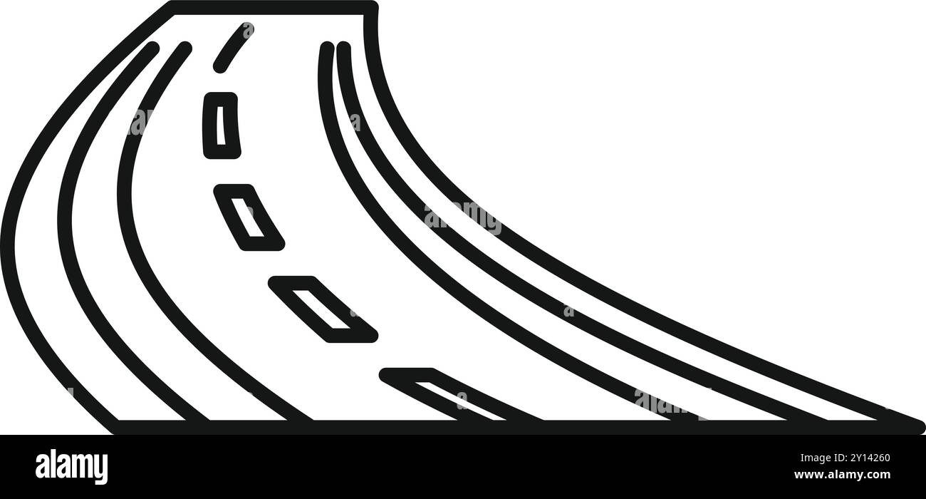 Simple line drawing of a road going up, symbolizing ambition and a ...