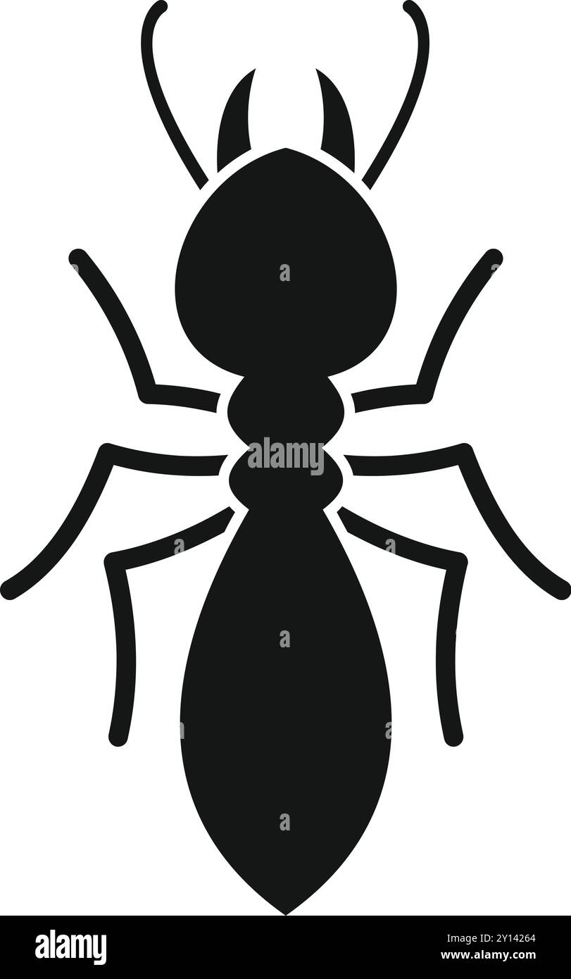 Simple vector illustration of an ant featuring its six legs and two ...
