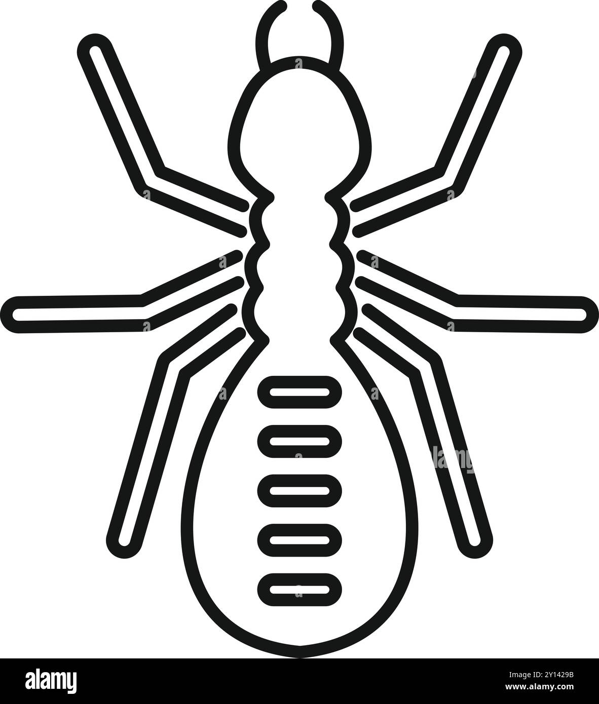 Big Black Ant Spreading Its Legs Simple Termite Line Icon Stock Vector Image And Art Alamy