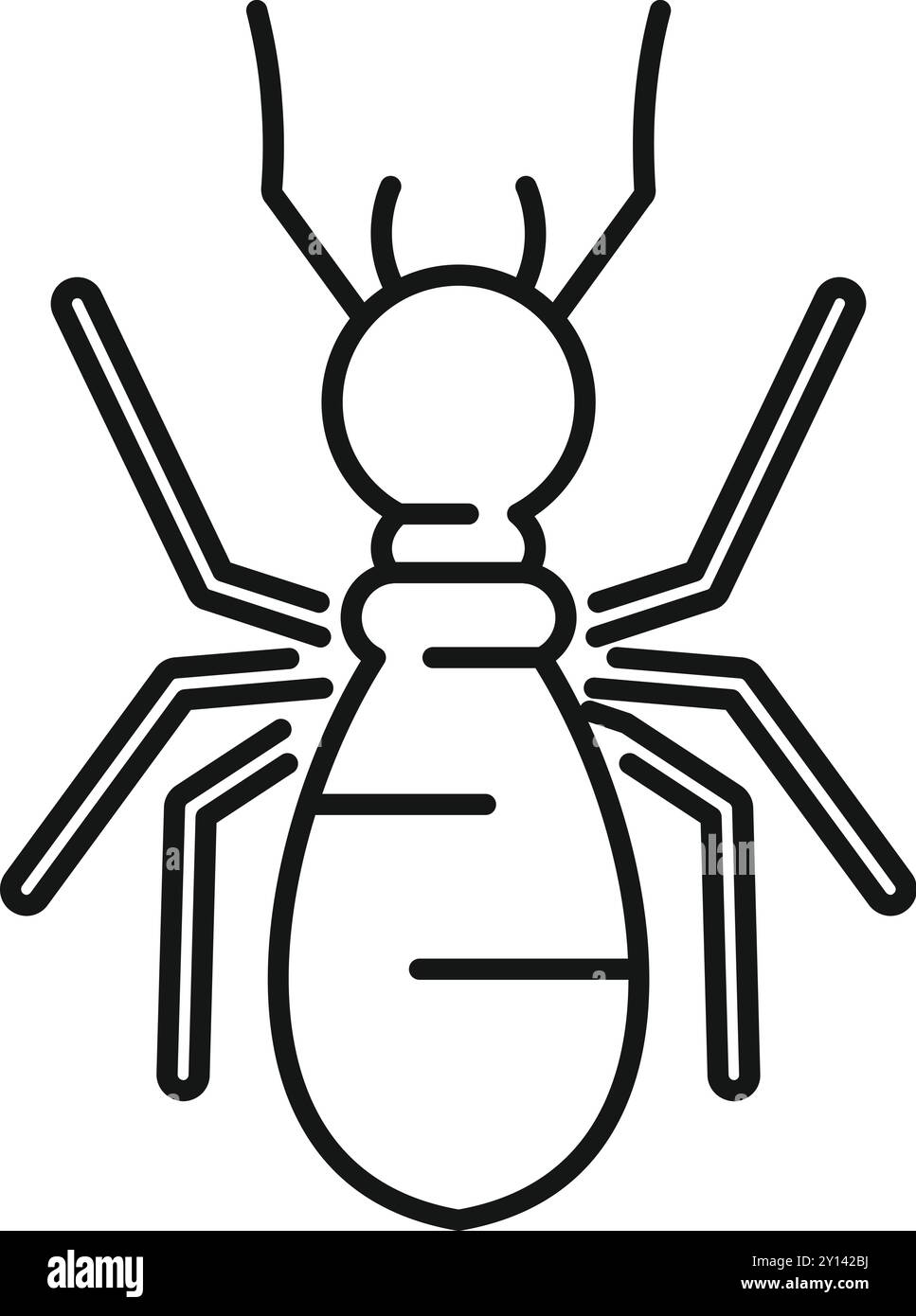Simple termite icon in outline style, representing wood eating insects ...