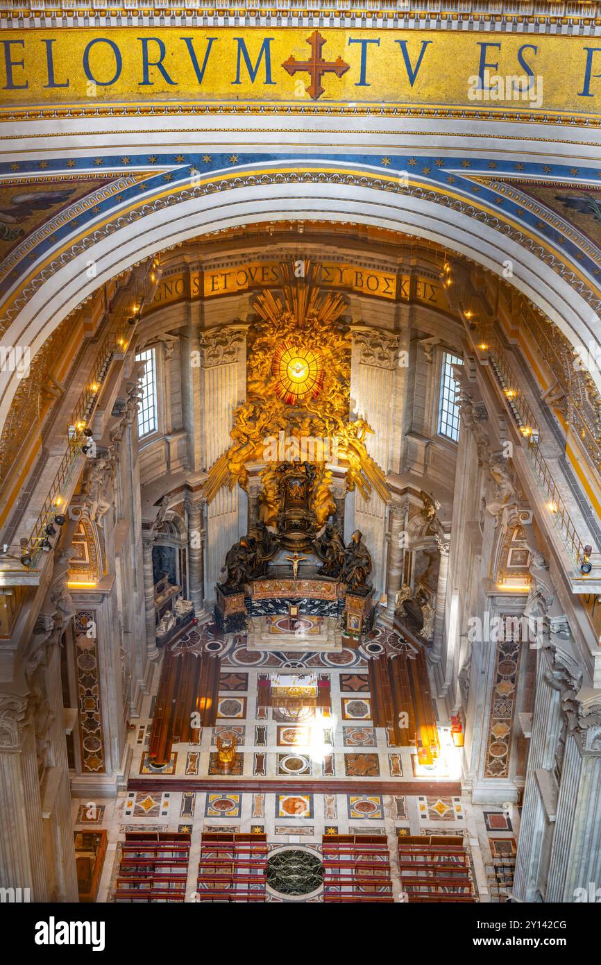 The majestic apse of St. Peter's Basilica features the Cathedra of St ...