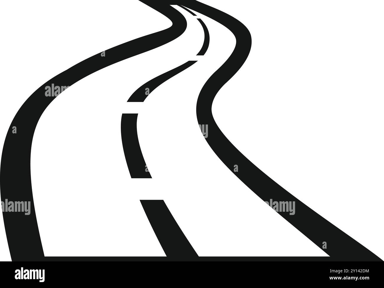 Winding road is disappearing into the distance, promising an exciting ...