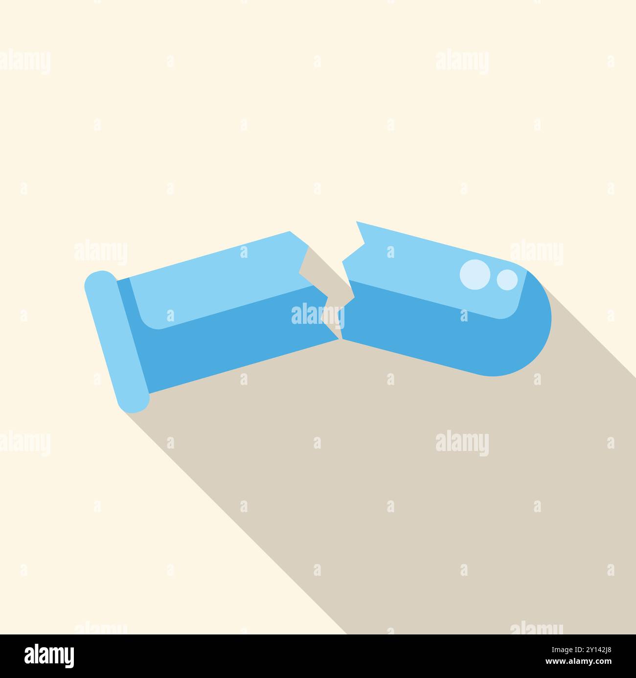 Blue capsule breaking apart, potential concept for drug development ...