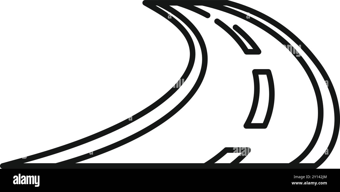 Simple line art illustration of a winding road disappearing into the ...