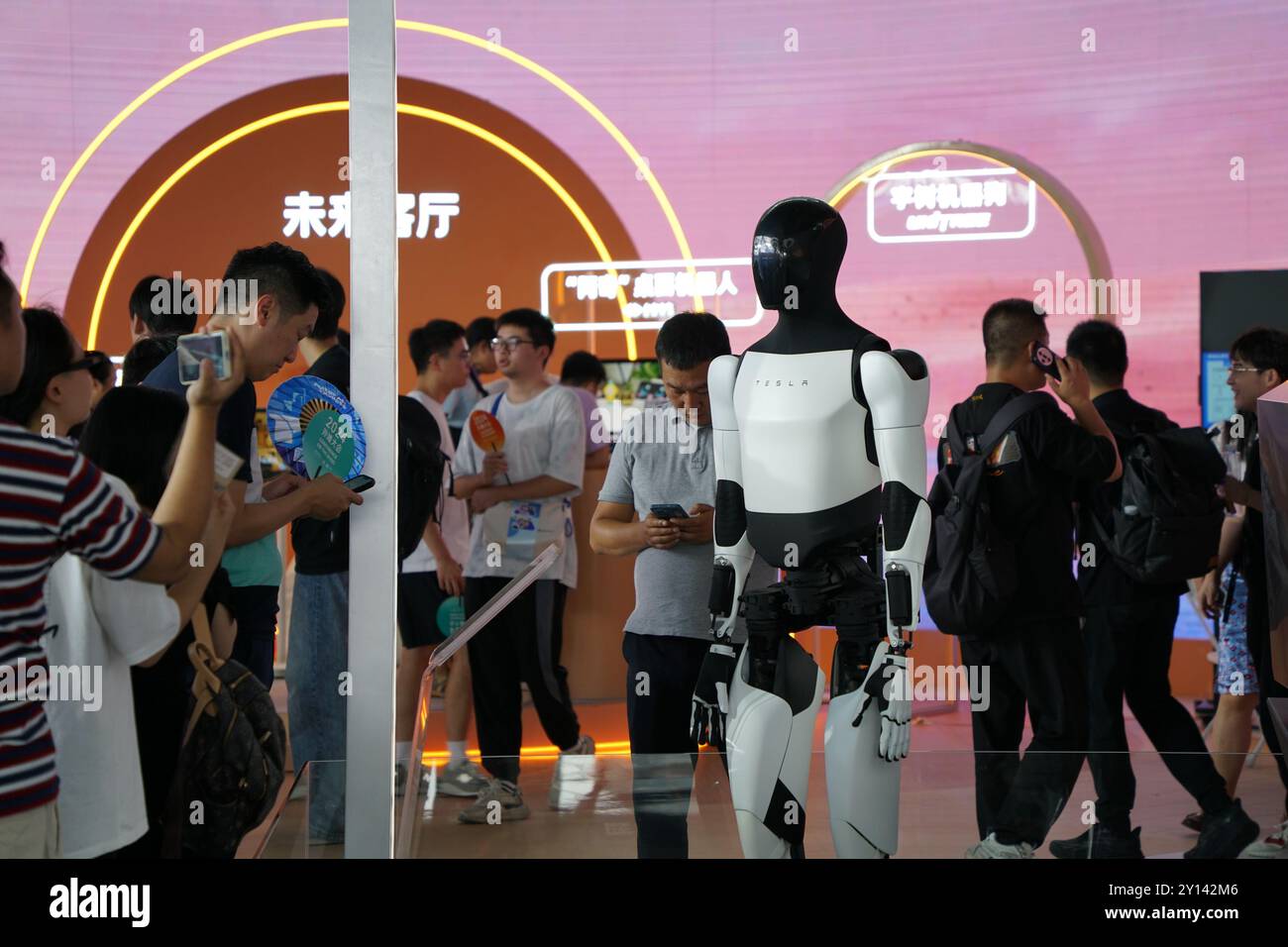 SHANGHAI, CHINA - SEPTEMBER 5, 2024 - Spectators look at Tesla's Core ...