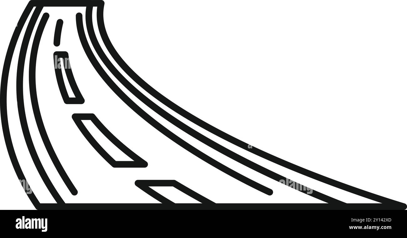 Minimalistic line drawing of a highway turning right Stock Vector Image ...
