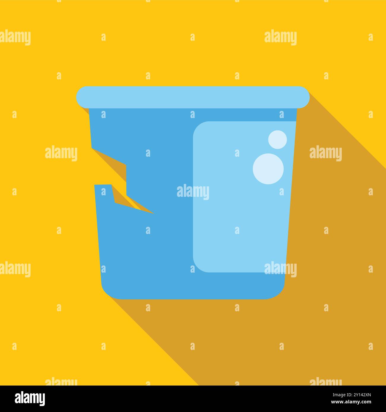 Blue plastic measuring cup with a crack in it, symbolizing a kitchen ...