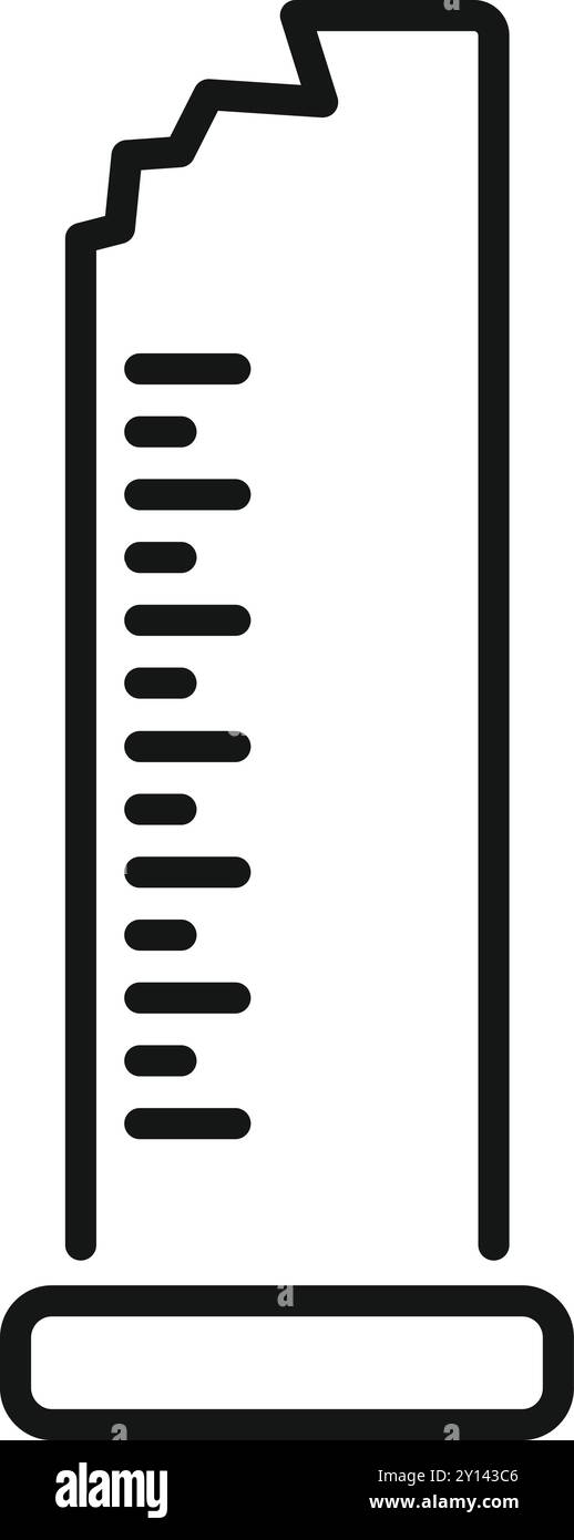 Simple vector icon of a broken ruler representing the concept of ...