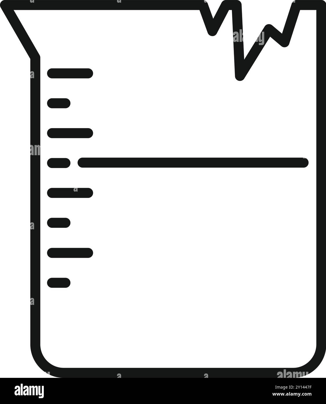 Simple vector icon of a broken beaker, indicating a failed experiment ...